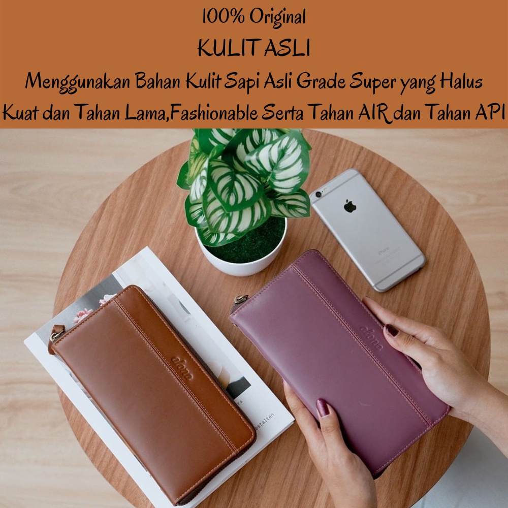 Jual Dompet Wanita Panjang Fiora Wallet Kulit Sapi Asli Dompet Lipat Muat HP dan Uang Lipat ...