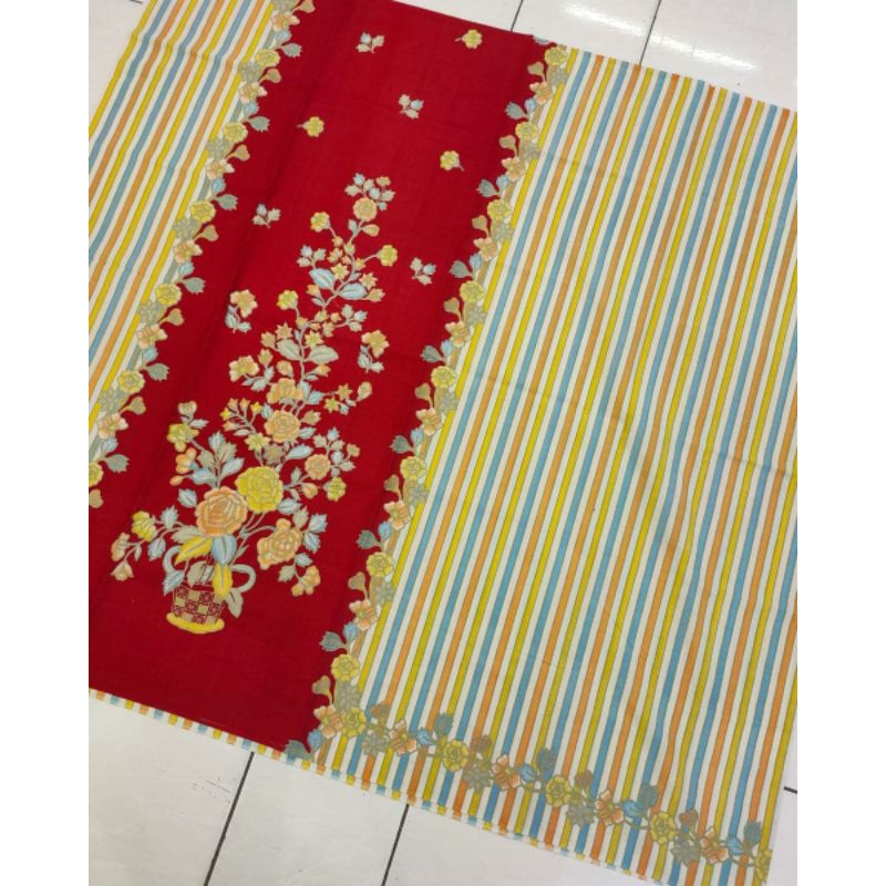 Jual Kain batik solo encim kembang salur merah | Shopee Indonesia