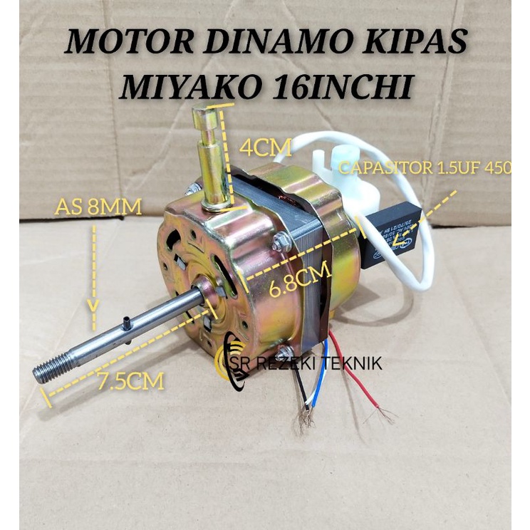 Jual Dinamo kipas angin Miyako 16inchi / Motor kipas angin Miyako 12 ...