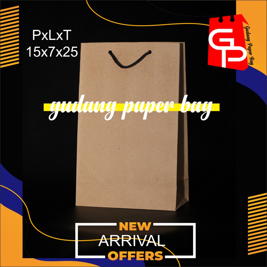Jual PAPERBAG 15x7x25 PxLxT tas kado paper bag souvenir godybag craft ...