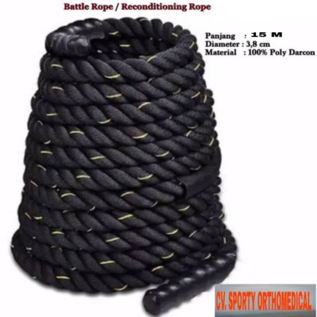 Jual Battle rope bodybgym 15 meter diameter 38 mm tali fitness battle ...