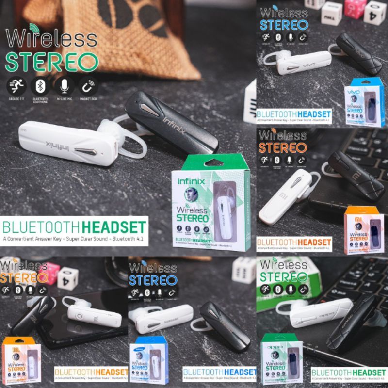 Jual Hf Headset Bluetooth Ultimate Wirelles Brand Single Kuping Grad A ...