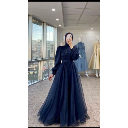 Jual Gaun muslim elegant / gaun pesta / Ayunda Dress / Gamis Organza ...