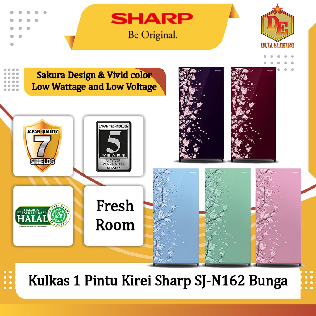 Jual Kulkas 1 Pintu Kirei Sharp SJ-N162 Bunga | Shopee Indonesia