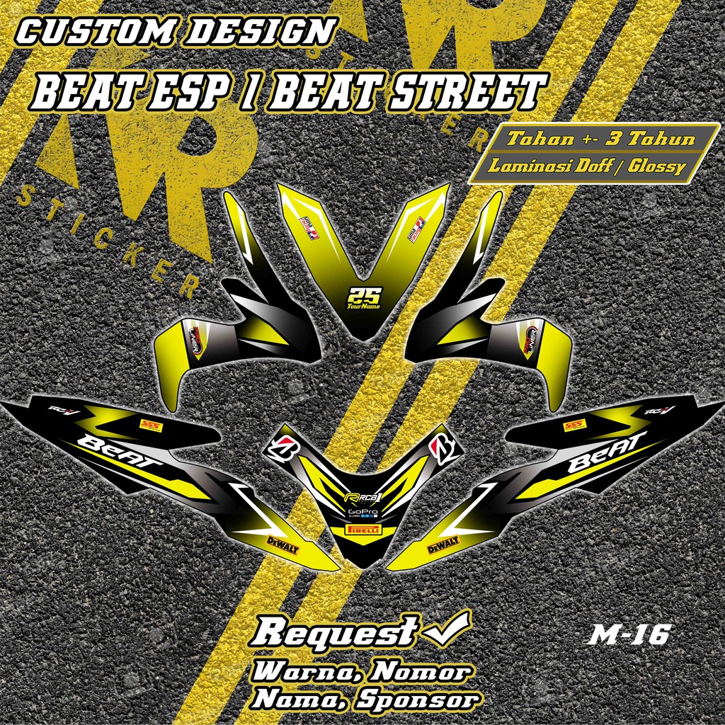 Jual Stiker decal fullbody beat esp / beat street request desain Stiker ...