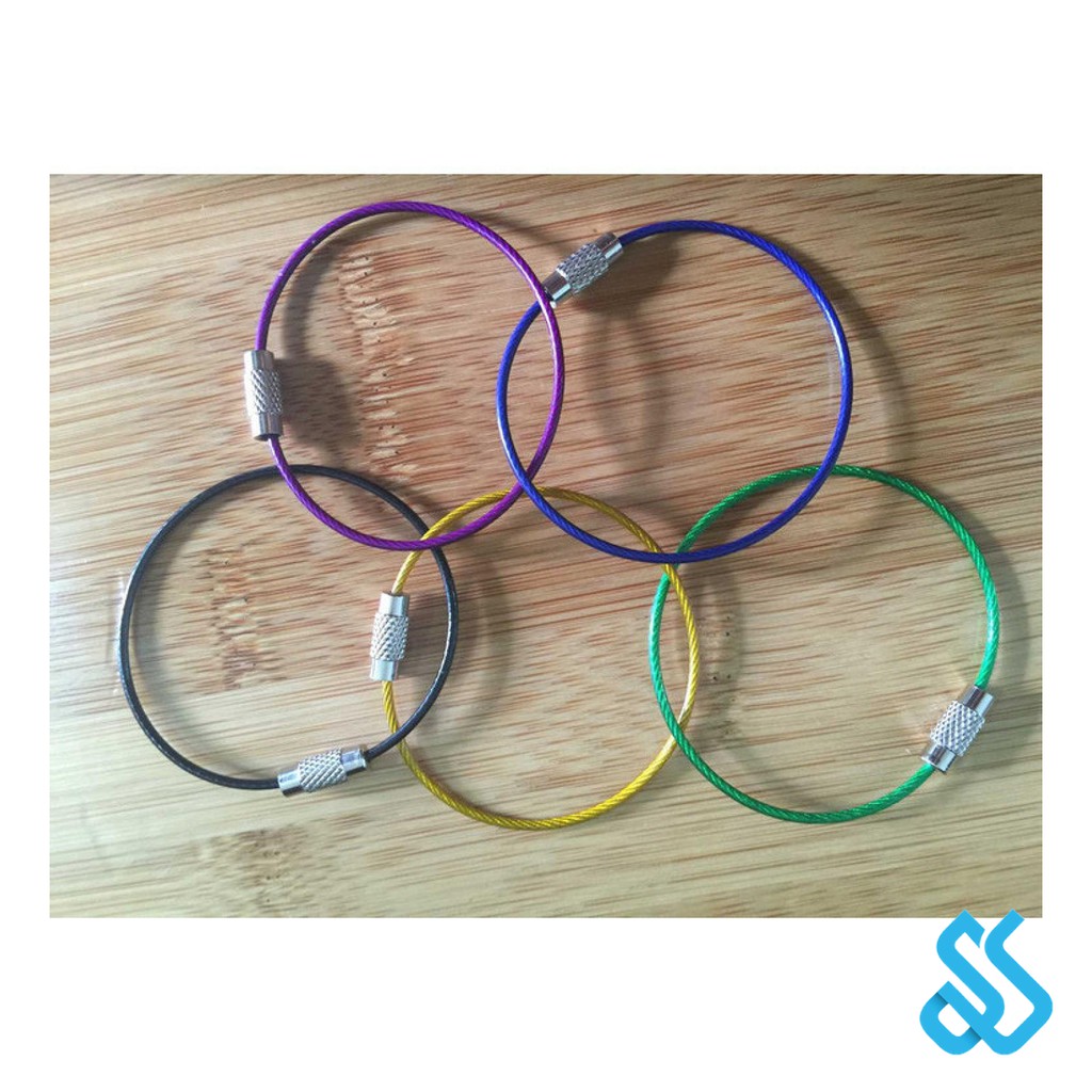 Jual SS - Tali Besi Carabiner Metal Stainless Steel Wire Keys Hanging ...