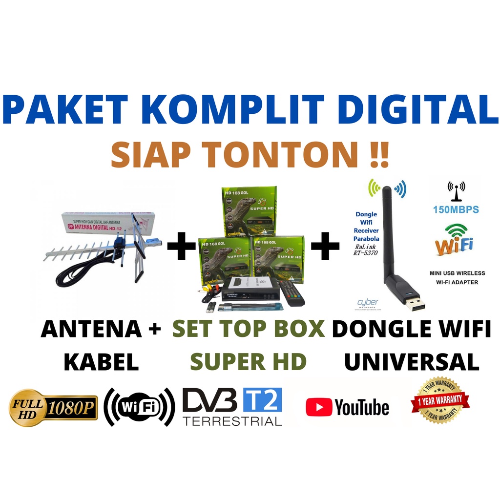 Jual PAKET ANTENA TV DIGITAL + SET TOP BOX + DONGLE WIFI SIAP TONTON ...