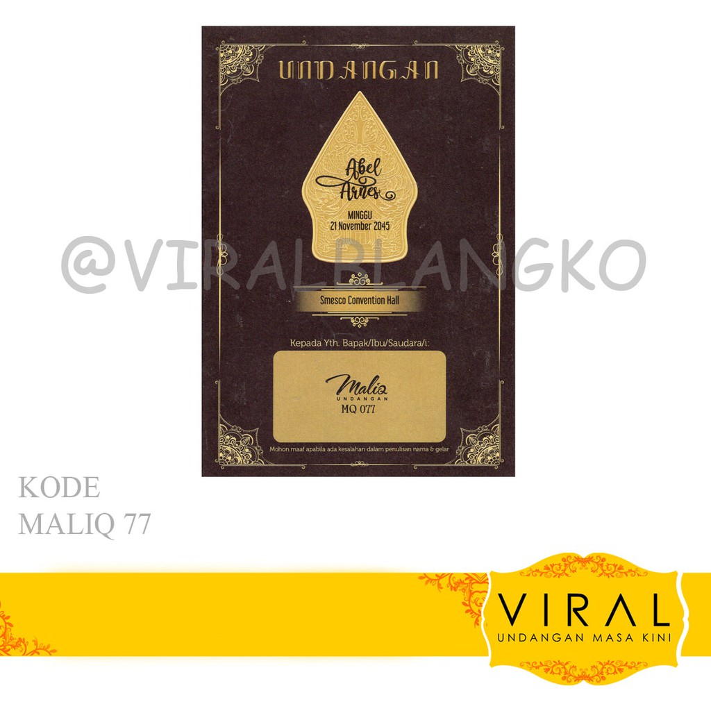 Jual Blangko Undangan Maliq 77 Harga Murah | Shopee Indonesia