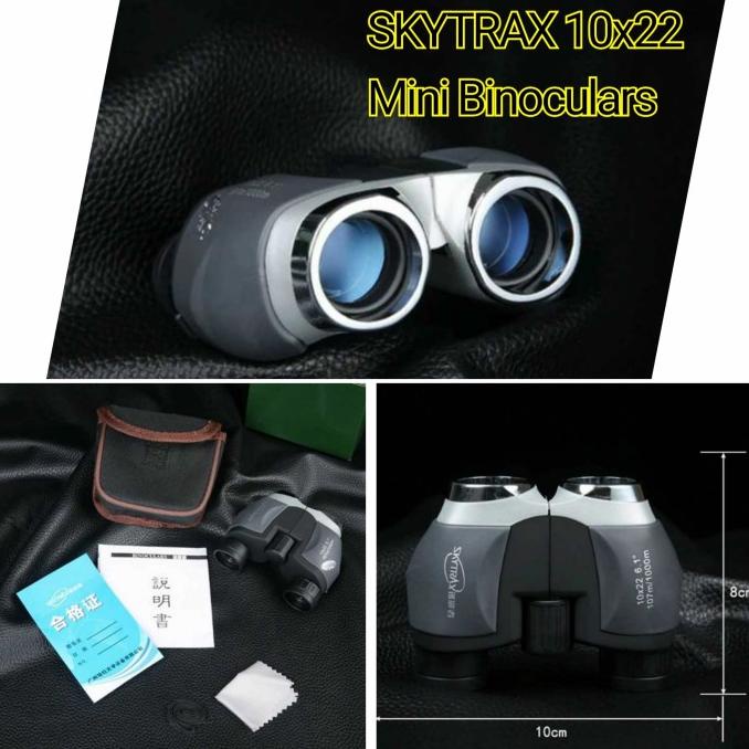 Jual SKYTRAX 10x22 Mini Folding Binoculars Range 1000Meter - Teropong ...