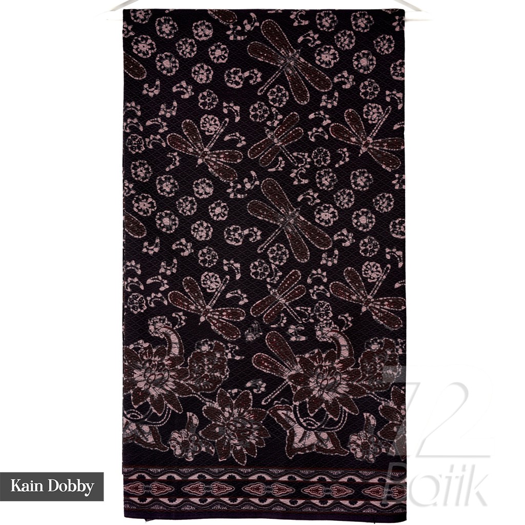 Jual KAIN BATIK PREMIUM Dobby Motif Capung Warna Hitam Earthy Brown ...