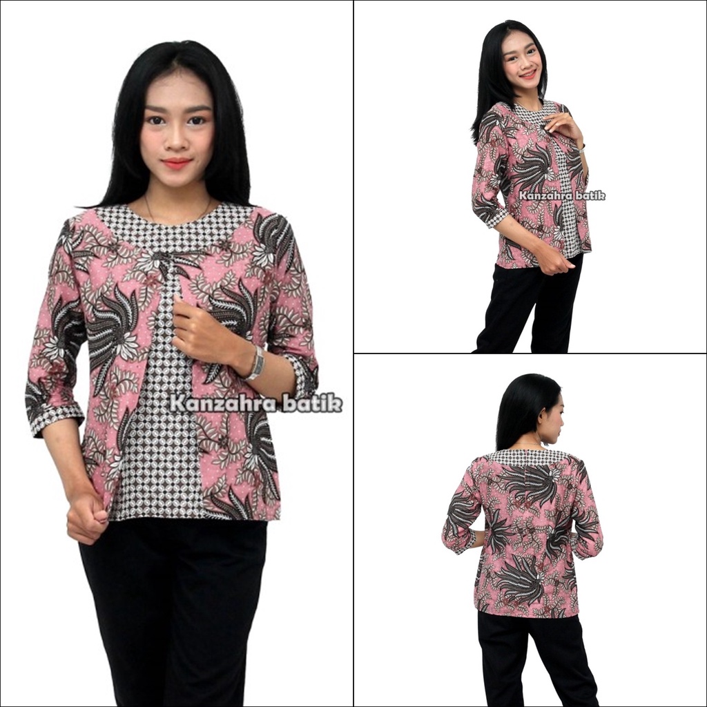 Jual BLOUSE BATIK / Atasan Batik Wanita Model Kekinian S-5L SIZE ...