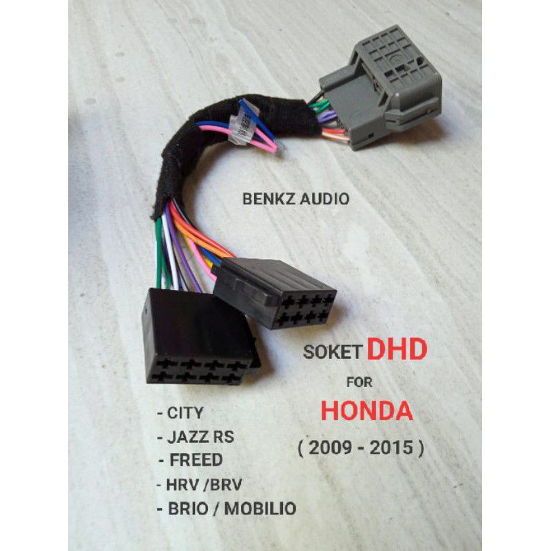 Jual Soket head unit DHD pnp di Honda Jazz brio mobilio city hrv brv ...
