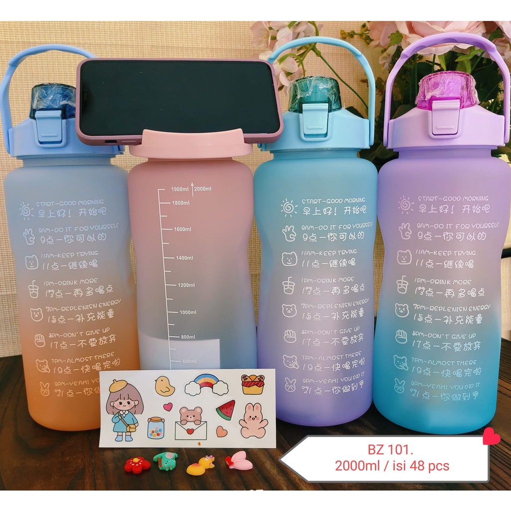 Jual Botol Minum VIRAL KOREA/ botol minum pelangi 2l /botol sultan 2l ...