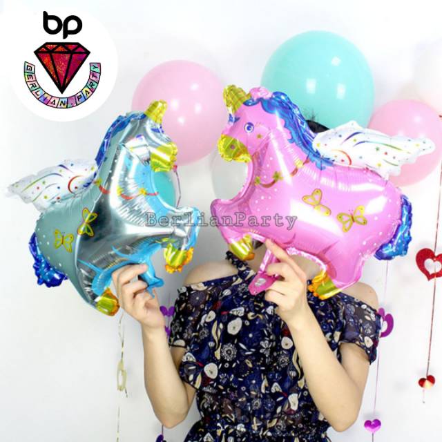 Jual Balon Foil Unicorn Kuda Sayap / Balon Unicorn Sayap | Shopee Indonesia