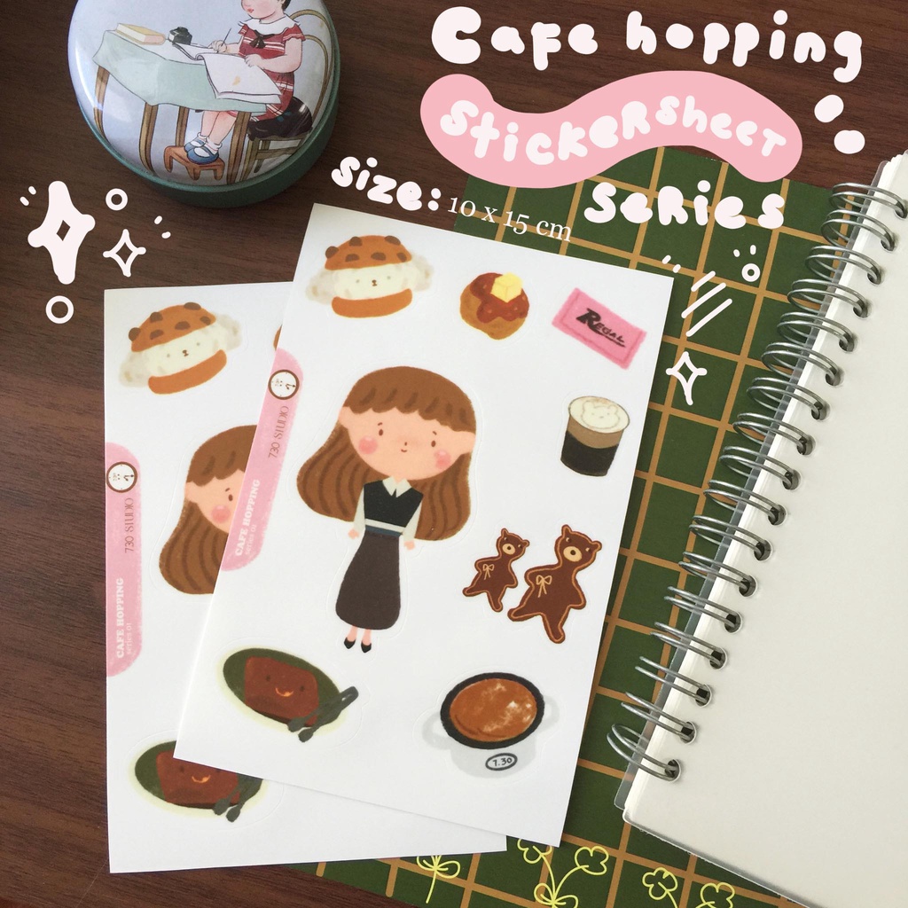 Jual Cafe hopping sticker series 01 - Deco planner sticker | Shopee ...
