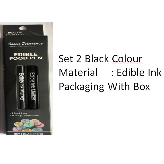 Jual DECORATING PEN EDIBLE BLACK / PEN EDIBLE HITAM / ALAT PENGHIAS KUE ...