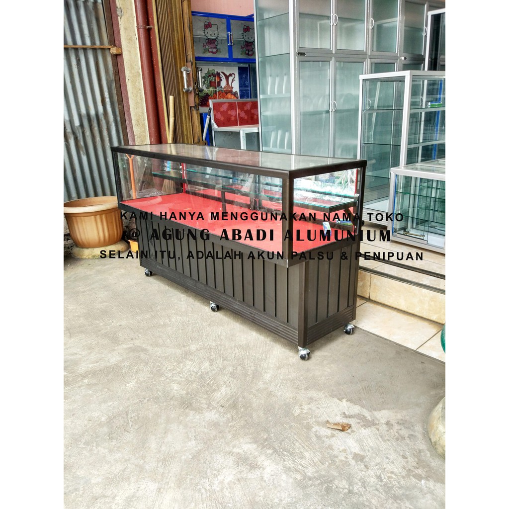 Jual Etalase Alumunium Counter Hp Voucher Perdana 150cm | Shopee Indonesia