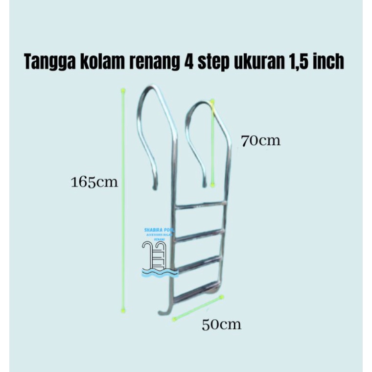 Jual Tangga kolam renang 4 step ukuran pipa 1,5inch | Shopee Indonesia