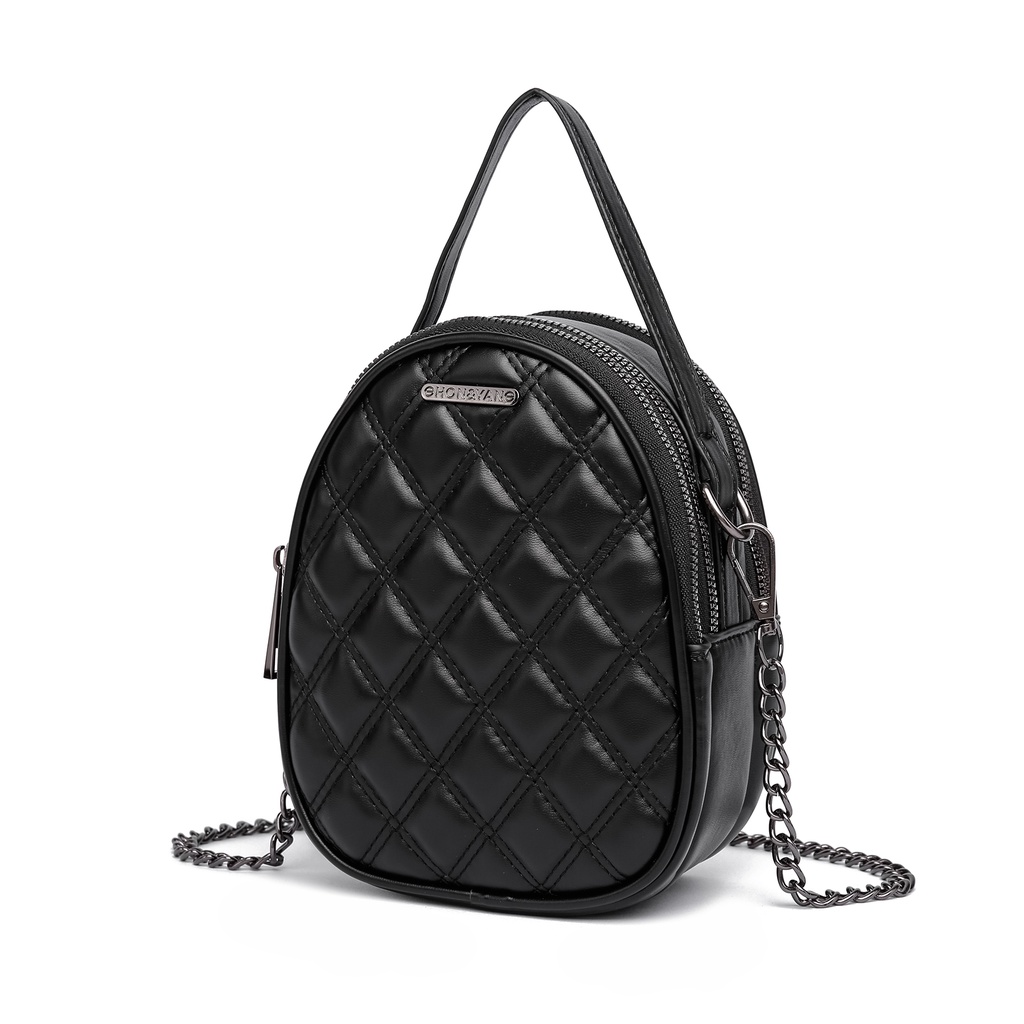 Jual HONYAN Tas Wanita 3 Zip Oval Bulat Mini Sling Bag Import Terbaru ...