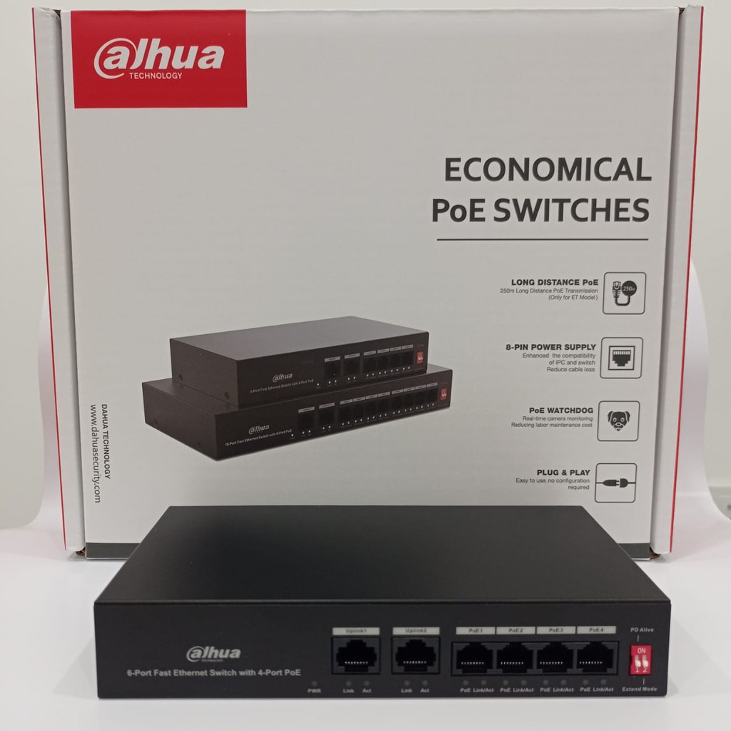 Jual Dahua DH-PFS3006-4ET-36 - Poe Switch Dahua 4Port + 2Uplink ...