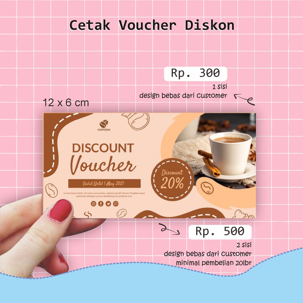 Jual CETAK VOUCHER DISKON / KUPON bahan tebal | Shopee Indonesia