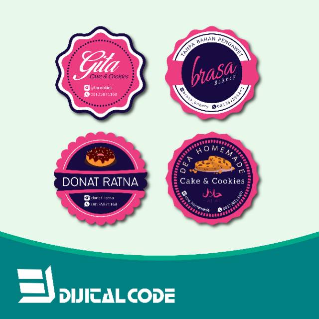 Jual Stiker Label Bulat Custom Untuk Kemasan Kue Toples Bungkus Kue ...