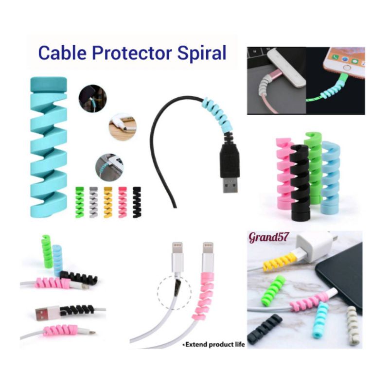 Jual Pelindung Ujung Kabel Data Earphone Charger Spiral Cable Protector | Shopee Indonesia