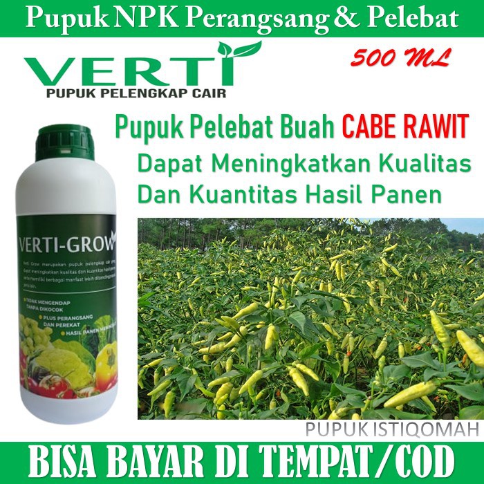 Jual Pupuk Perangsang Buah CABE Verti Grow 500 ML - Obat Pelebat Buah Cabe - VERTI GROW Pupuk ...