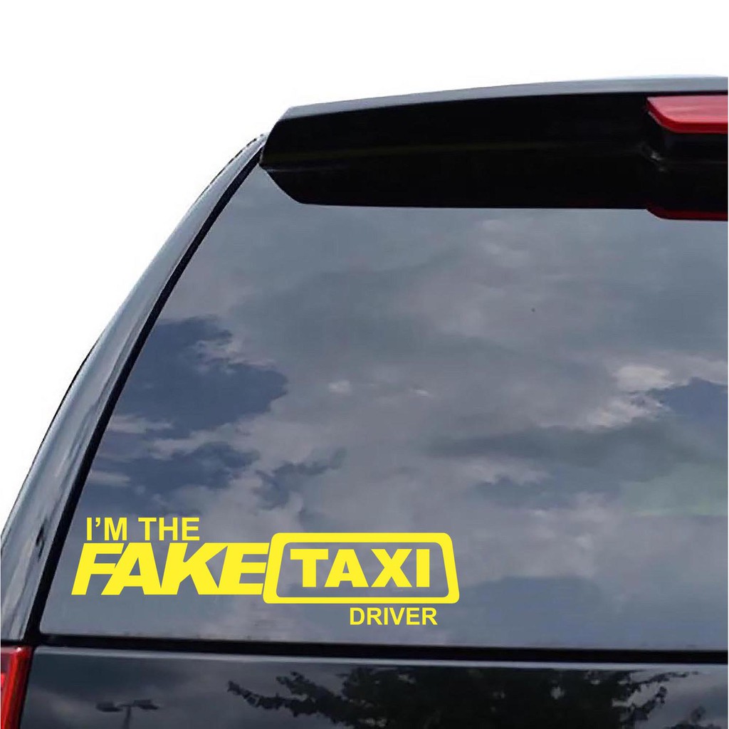 Jual Sticker Mobil Cutting Vinyl Fake Taxi Driver Kuning Reflektif ...