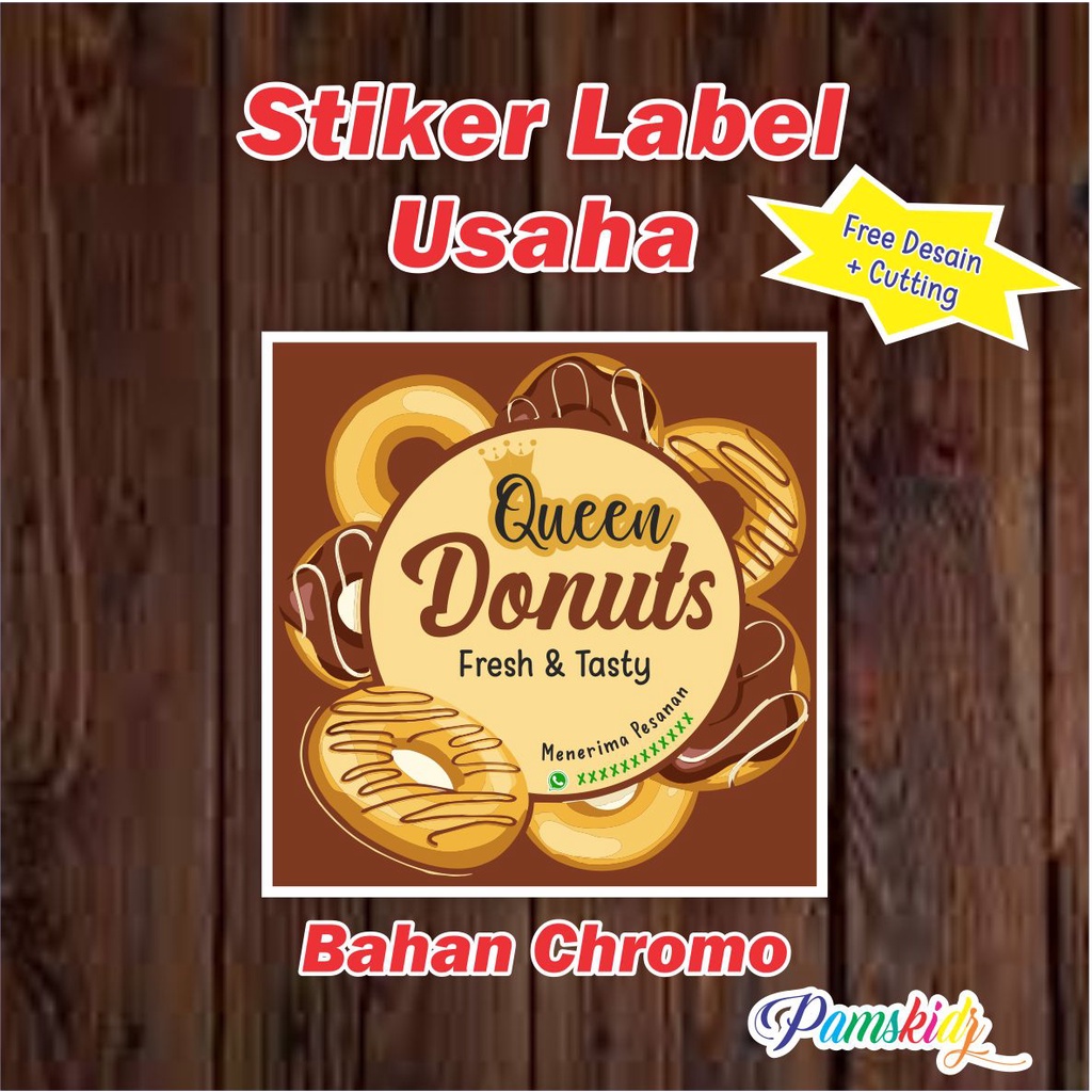 Jual Stiker Label Usaha/ Stiker Kemasan / Stiker Produk DONAT / KUE ...