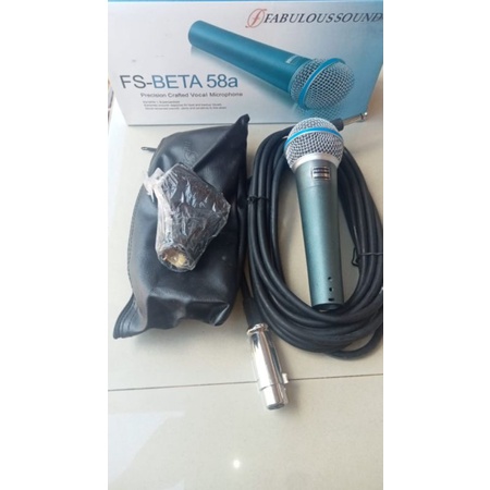 Jual MIC KABEL BETA 58s/MIKROFON FS-BETA 58A ORIGINAL BODY FOUL BESI | Shopee Indonesia