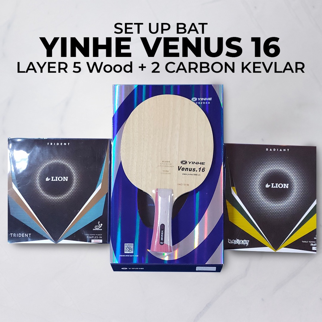 Jual Setup Tenis Meja Yinhe Venus V16 Carbon Lion Trident Lion Radiant | Shopee Indonesia