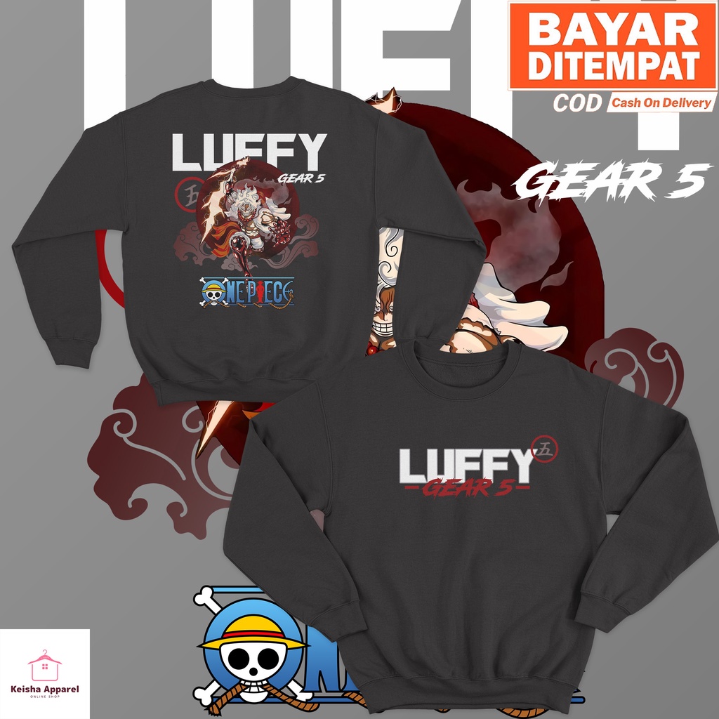 Jual JAKET SWEATER ANIME ONE PIECE MONKEY D LUFFY GEAR 5 SERIES SWEATER ...