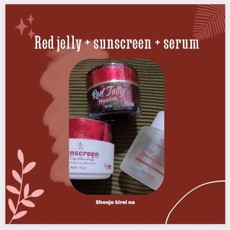 Jual Rk Paket Glowing ( red jelly, sunscreen, serum) | Shopee Indonesia
