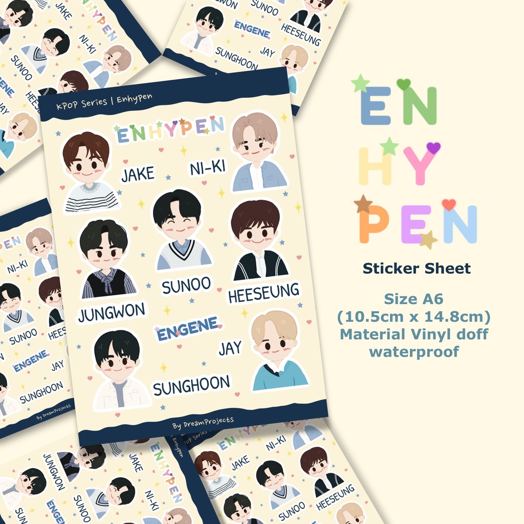 Jual Kpop Series Enhypen Sticker Sheet / Deco Sticker Sheet / Journal ...