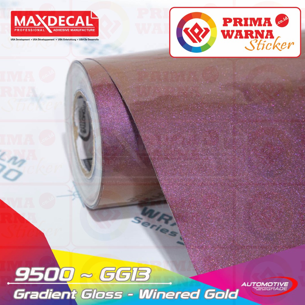 Jual [ROLL 152cm x 18m] MAXDECAL 9500 GG13 WINERED GOLD GRADIENT GLOSSY ...