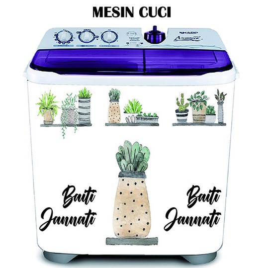 Jual Sticker Mesin Cuci 2 Tabung Kaktus & Monstera | Shopee Indonesia
