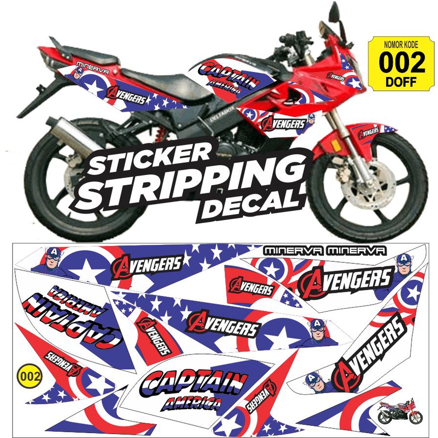 Jual Sticker Decal Striping Minerva MX 2008 AR03 Variasi DOFF ARS03 ...