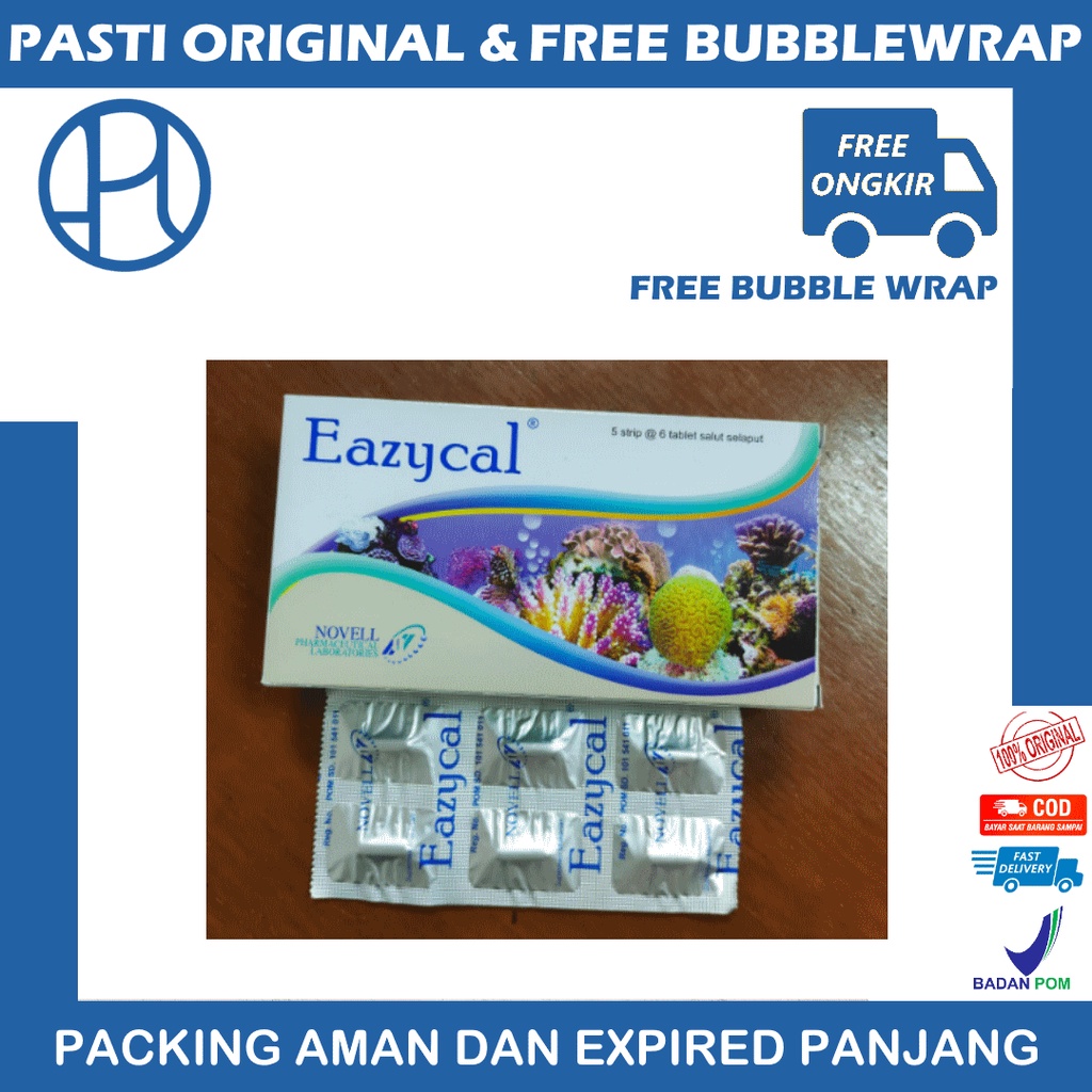 Jual EAZYCAL PER BOX ISI 30 EAZY CAL EASY SUPLEMEN TULANG KALSIUM ...