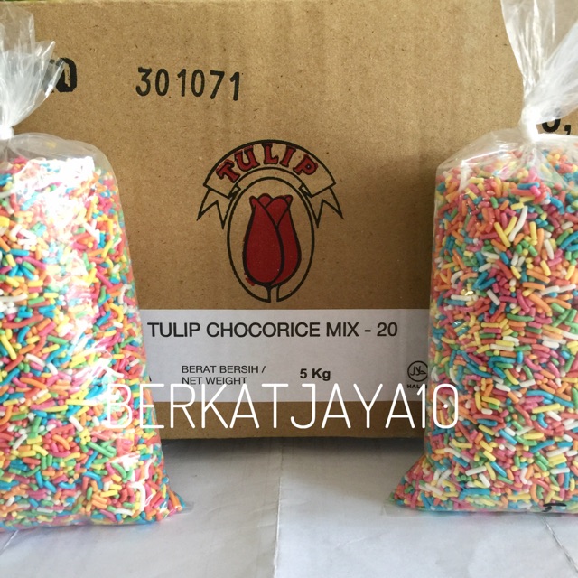 Jual TULIP Chocorice Mix 250 Gram Meises Warna Warni Meses Rainbow ...