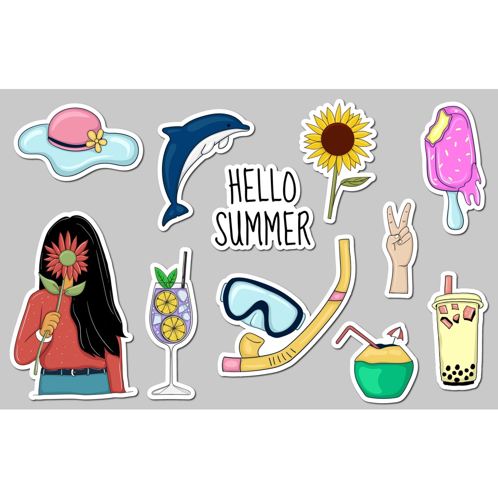 Jual Sticker Vinyl Aesthetic Summer - Sticker Tumblr Hello Summer ...