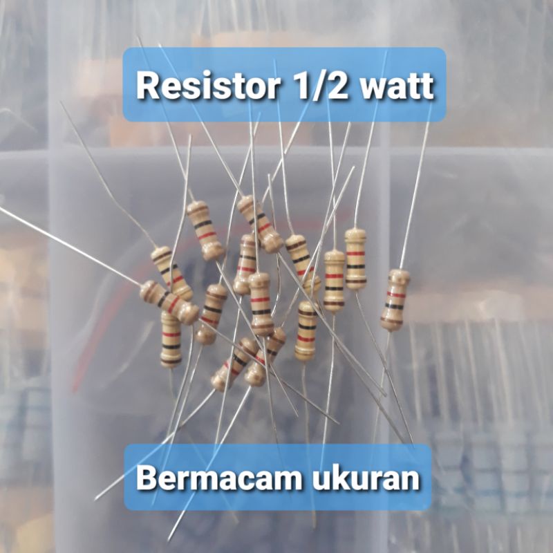 Jual Resistor 1/2 Watt 1 10 100 1k 10k 1M 100K 18 1k8 180k 56 56k 560 5k6 | Shopee Indonesia