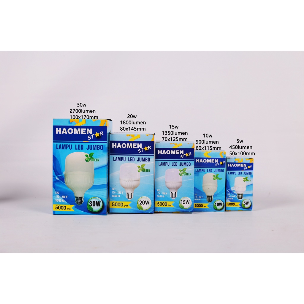 Jual Lampu Led Jumbo/lampu led tbulb/merek Haomen Star 5w/10w/15w/20w ...