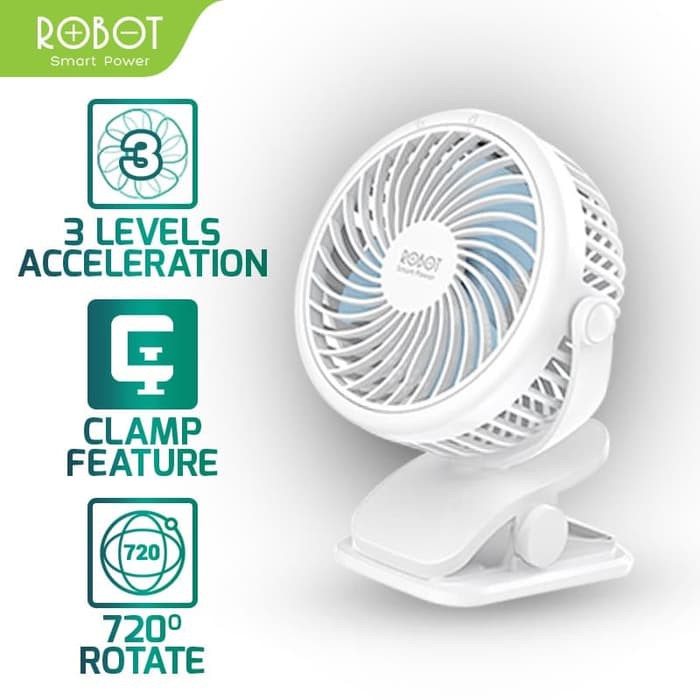 Jual Robot Portable USB Mini Fan With Capacity Battery 2000 mAh RT-BF10 ...