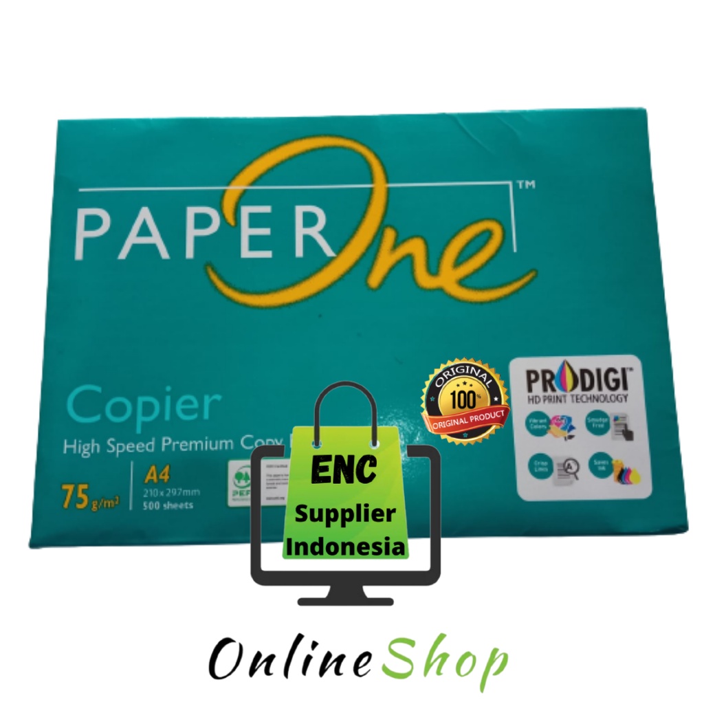 Jual po a4 75gr 500 lembar kertas hvs 75 gram paper one print fotokopi paperone per rim - enc ...