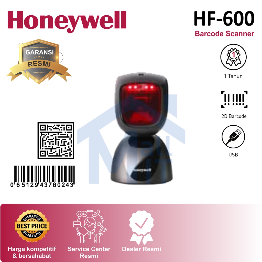 Jual Barcode Scanner 1D & 2D HONEYWELL HF600 HF 600 HF-600 BARCODE ...