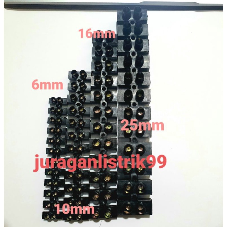 Jual Terminal Strip / Terminal Kabel 6MM / 10MM / 16MM / 25MM HITAM ...