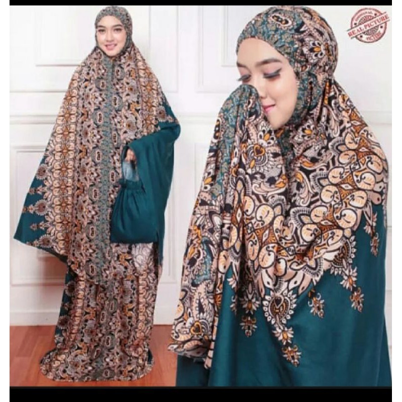 Jual Mukena bali batik rayon jumbo Tosca | Shopee Indonesia