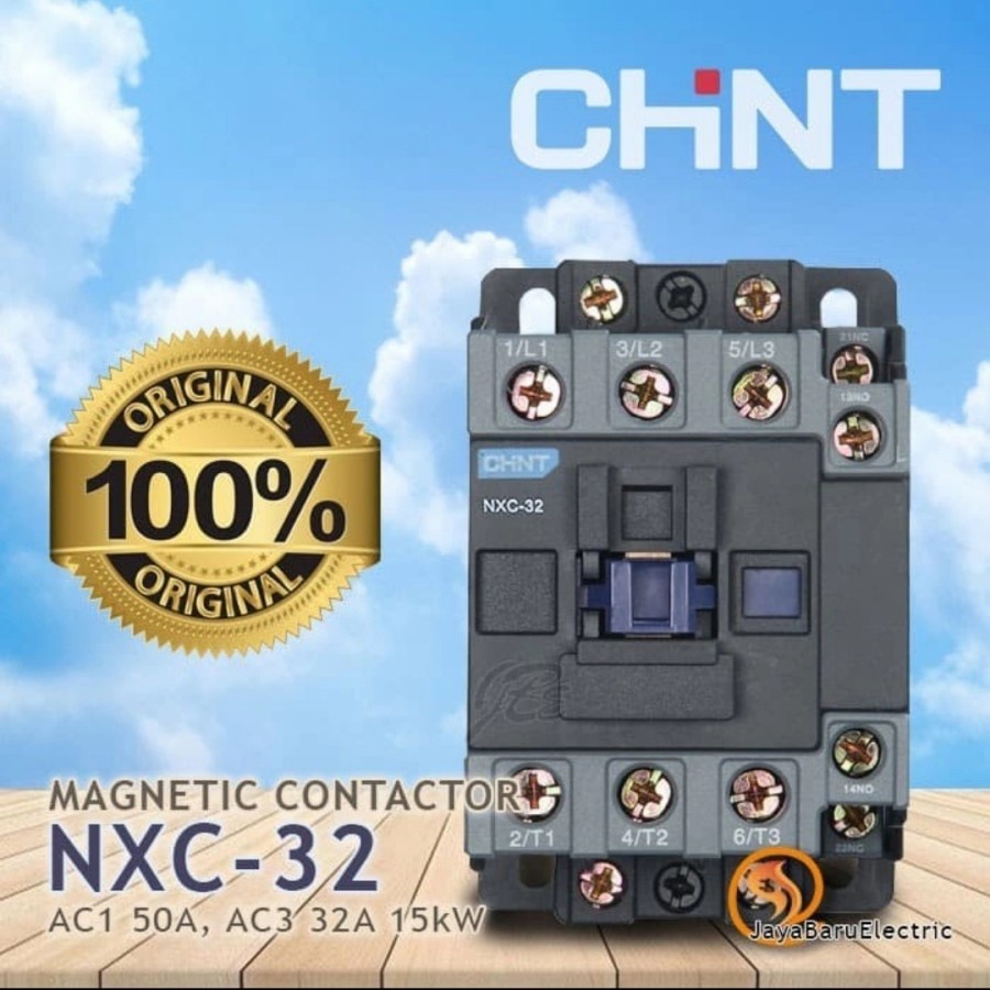 Jual CONTACTOR Kontaktor Chint NXC-32 (50A) 400V,220V,110V,36V,24V - 24V 100%Original | Shopee ...