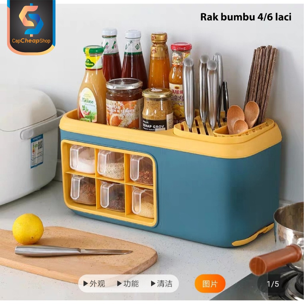 Jual Rak bumbu Dapur Multifungsi 4 Laci Dan 6 Laci | Shopee Indonesia